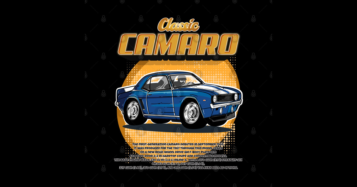 Classic Camaro Cartoon - Chevrolet Camaro - Sticker | TeePublic