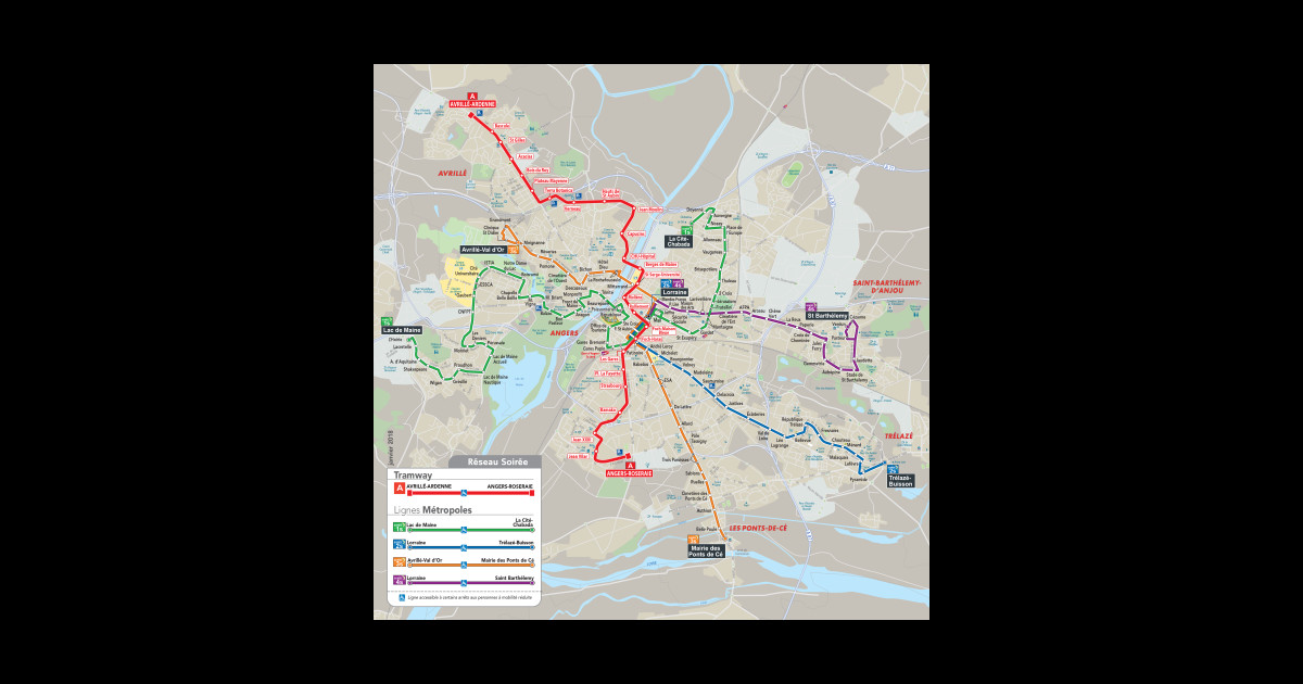 Angers - Night Map - France - HD - Angers - Posters and Art Prints ...