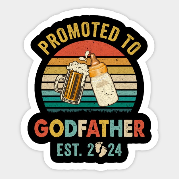 Promoted To Godfather Est 2024 Vintage New Fathers Day - Promoted To ...