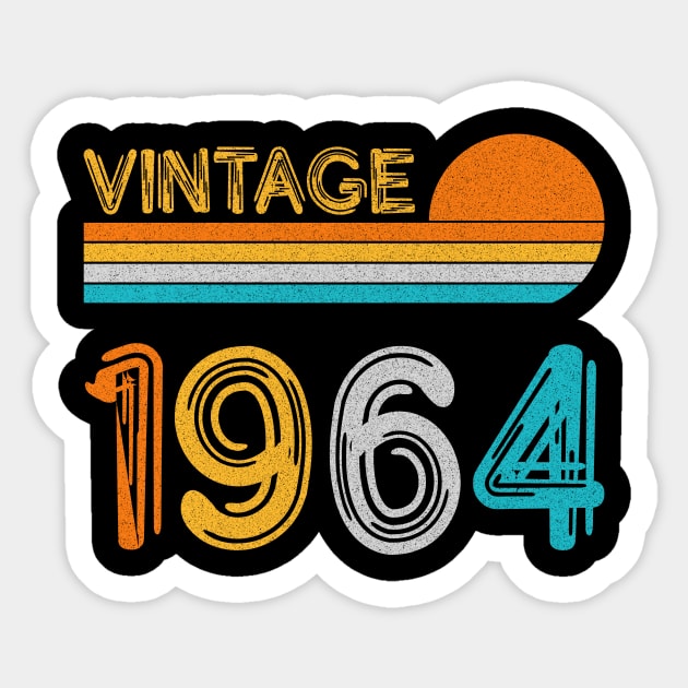 Vintage 1964 Happy 59th Birthday Retro - Vintage 1964 - Sticker | TeePublic