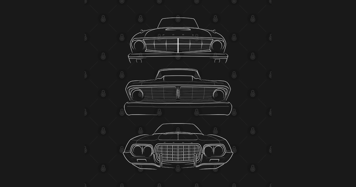 Ford Ranchero Evolution - front/profile stencil, white - Falcon - T ...