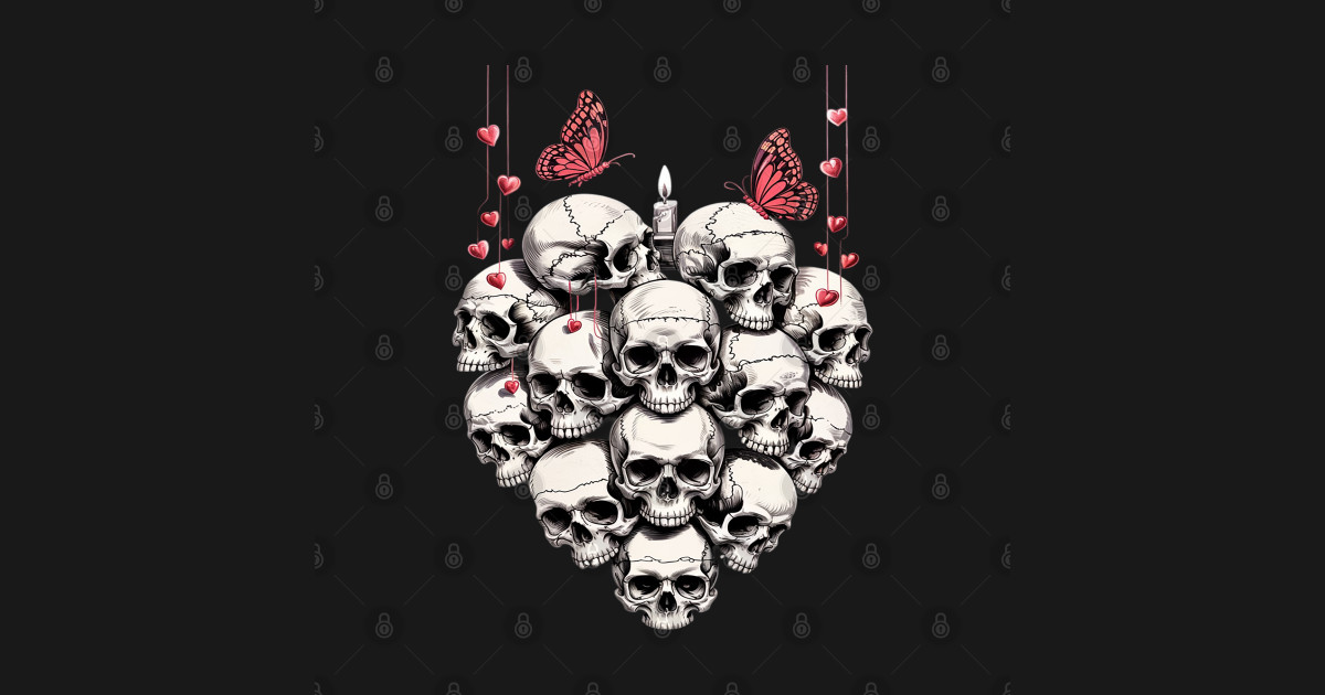 Valentines Day Grunge Hearts Skulls - Valentines Day Grunge Hearts ...