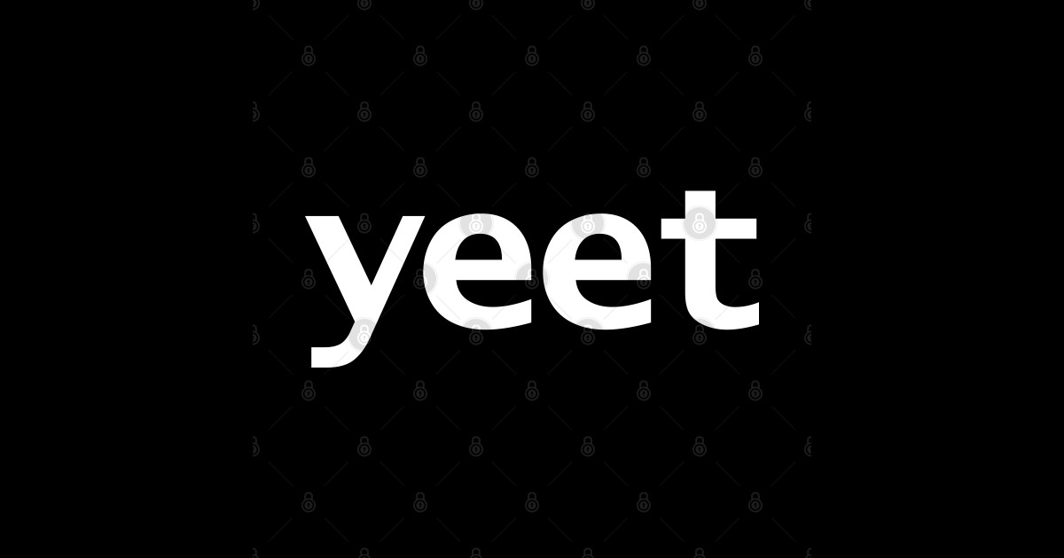 Yeet Minimal White Text Typography - Yeet - Sticker | TeePublic