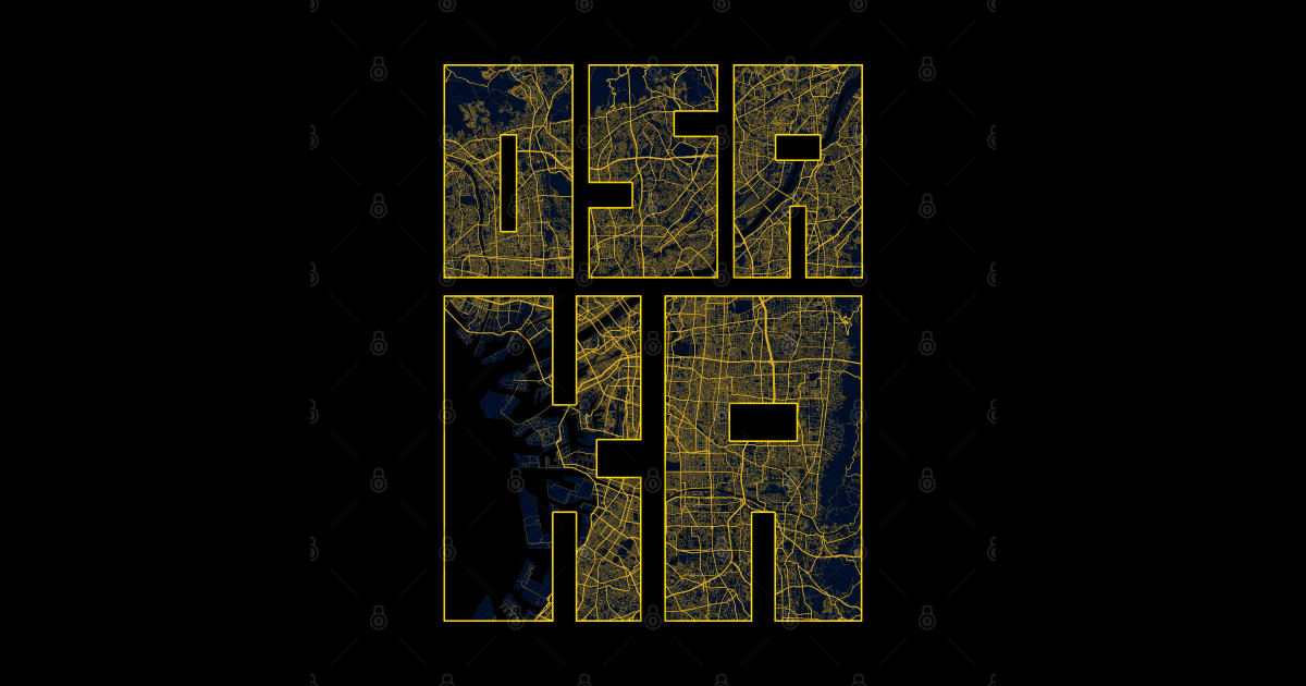 Osaka, Japan City Map Typography - Gold Art Deco - Osaka - Sticker ...