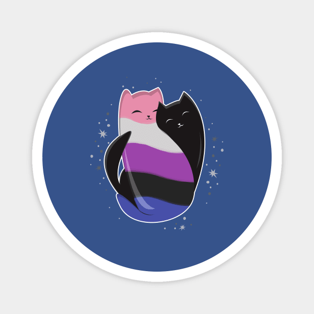 Genderfluid Cat LGBT Pride Flag - Genderfluid - Magnet | TeePublic