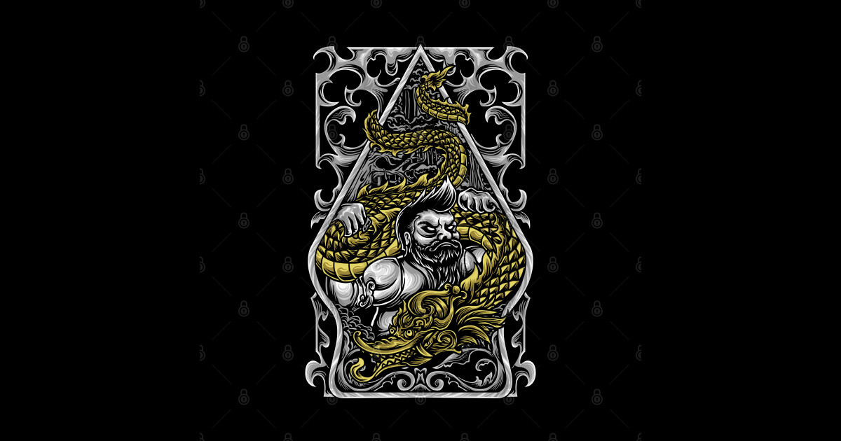 WAYANG SEMAR x ANTABOGA DRAGON - Traditionalart - Sticker | TeePublic