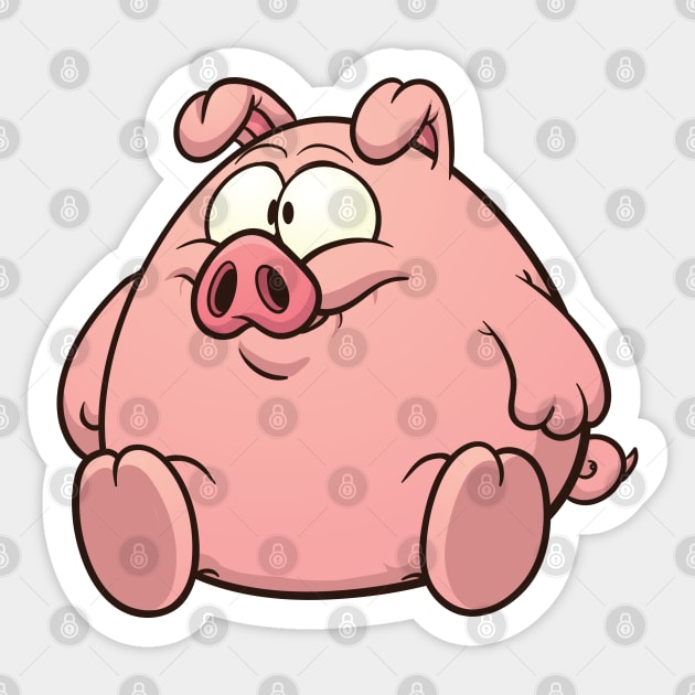 Cute fat pig - Pig - Sticker | TeePublic