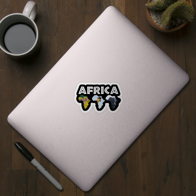African Wildlife Continent Trio - African Wildlife - Sticker | TeePublic
