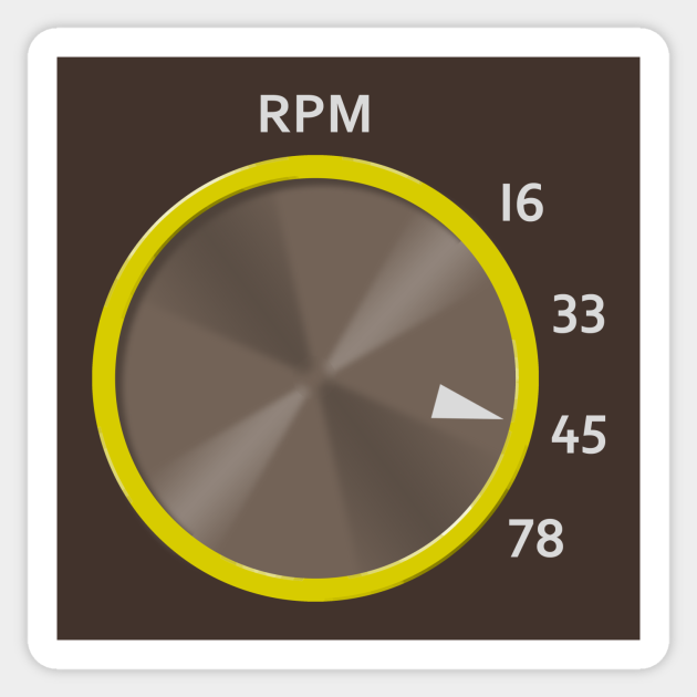 Record Player RPM Knob - Record Player - Sticker | TeePublic