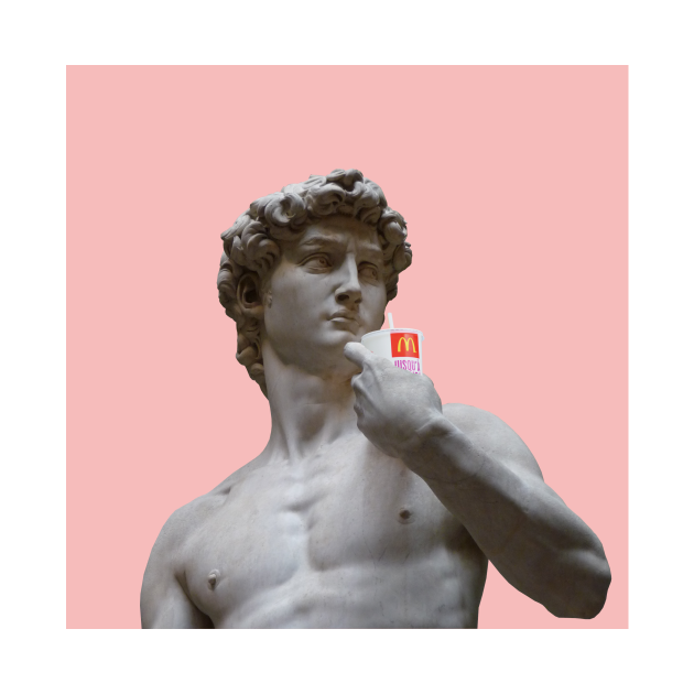 Minimalist Aesthetic - Statue of David in Pink - Aesthetic - T-Shirt ...