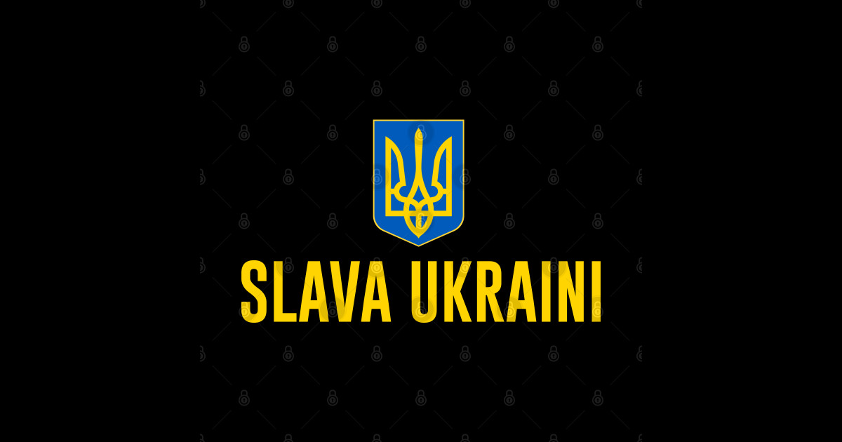 Slava Ukraini - Glory to Ukraine - Stand With Ukraine - Sticker | TeePublic