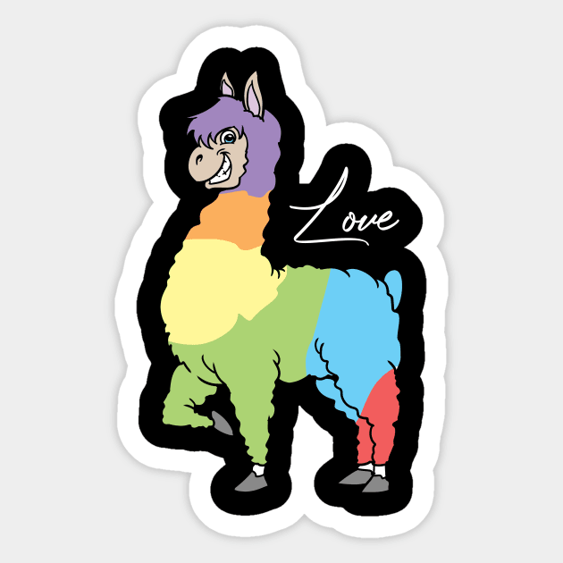 LGBTQ Llama Alpaca Rainbow Love Gay Pride - Lgbtq - Sticker | TeePublic