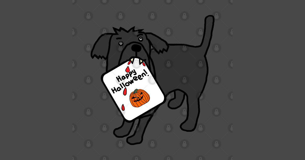 Small Vampire Dog with Halloween Horror Card - Halloween - T-Shirt ...