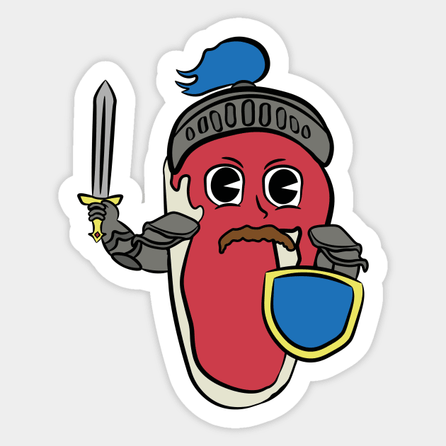 Sir Loin the sirloin steak knight - Sirloin - Sticker | TeePublic