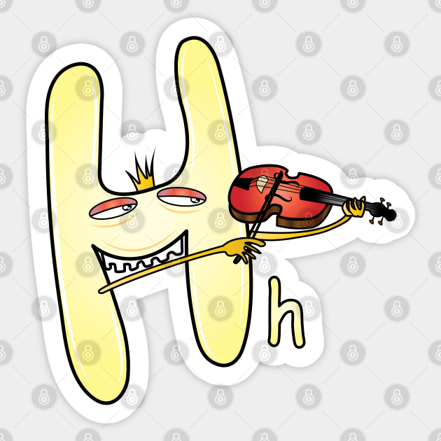 Funny Alphabet Lore Letter H - Alphabet Letters - Sticker | TeePublic