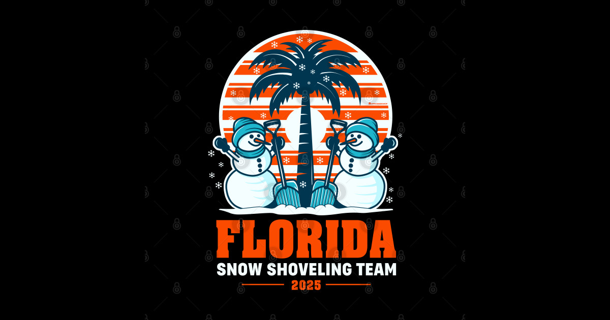 Snow in Florida 2025 - Florida Snow Shoveling Team - Florida - Sticker ...