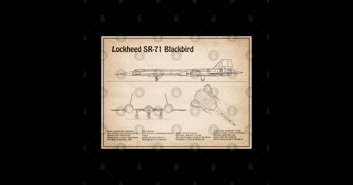 Lockheed SR-71 Blackbird - SD - Sr 71 - Sticker | TeePublic