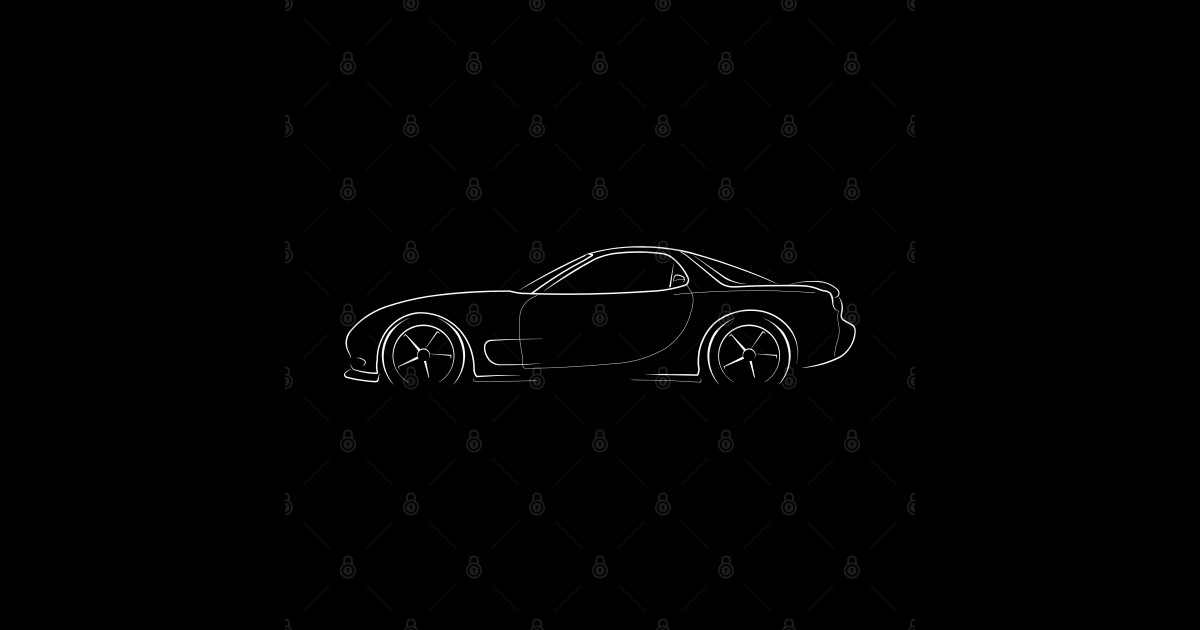Mazda RX-7 FD - profile, stencil - Rx 7 - T-Shirt | TeePublic