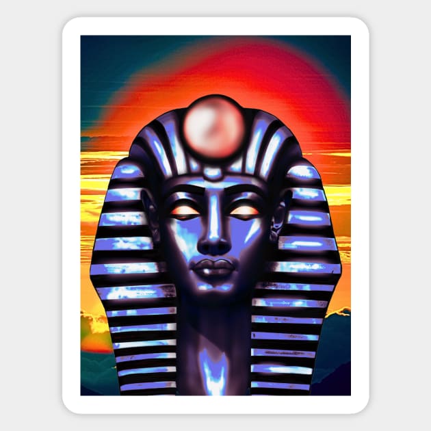 Retro Egyptian Pharaoh - Retro Vintage Aesthetic - Sticker | TeePublic