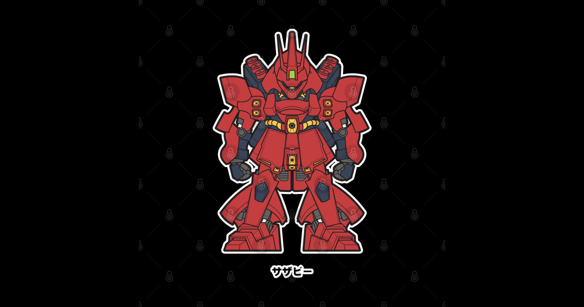 Sazabi Chibi - Gundam - Sticker | TeePublic