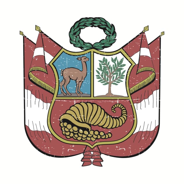 Escudo del Perú - Peru coat of arms - vintage design - Escudo Del Peru ...