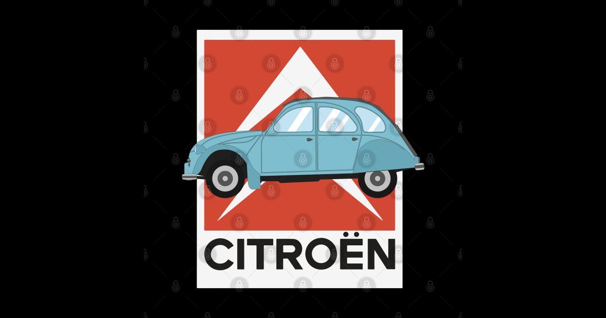 Citroen 2CV illustration vith logo - Citroen 2cv - Posters and Art ...
