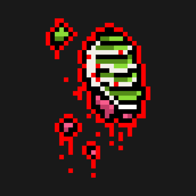 Zombie Pixel Guts II - Pixel - T-Shirt | TeePublic