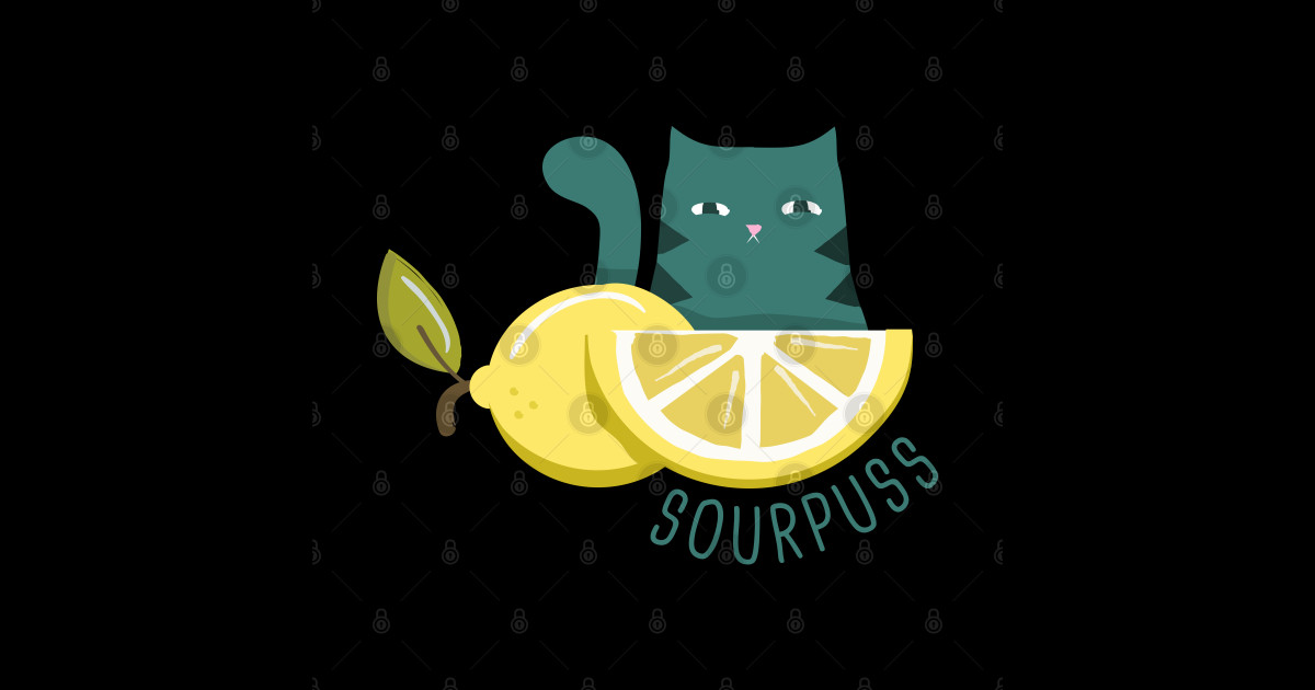 Sourpuss with lemons :-/ - Sourpuss - Sticker | TeePublic