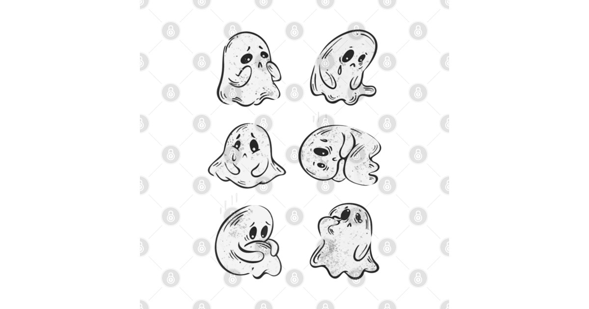 Sad Halloween Ghosts | Funny Ghost Boo Spooky Cute Design - Sad ...