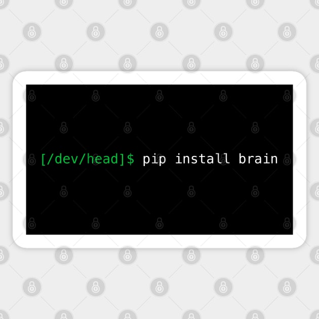 pip install brain - Python - Sticker | TeePublic