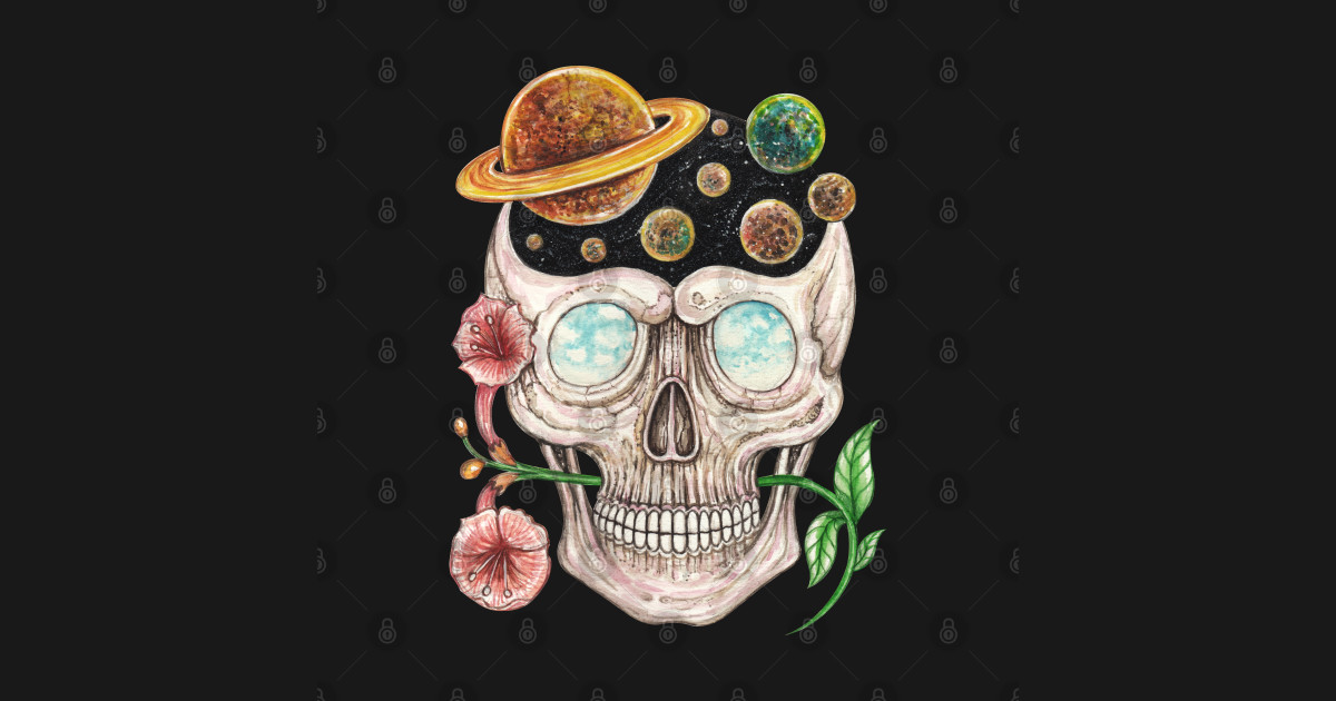 Surrealist art skull of the universe. - Skull - T-Shirt | TeePublic