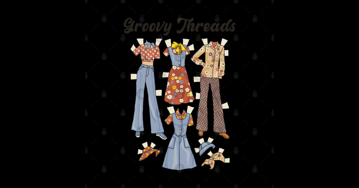 Groovy Threads - Paper Doll - Sticker | TeePublic