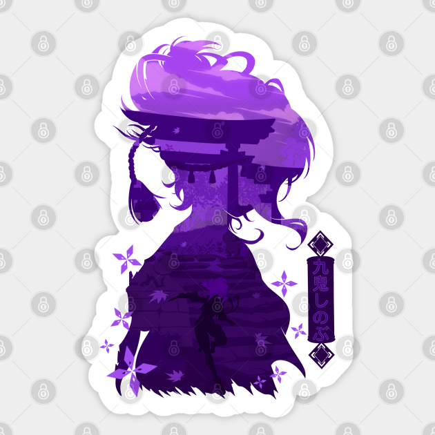 GENSHIN IMPACT KUKI SHINOBU NEGATIVE SPACE - Kuki Shinobu - Sticker ...