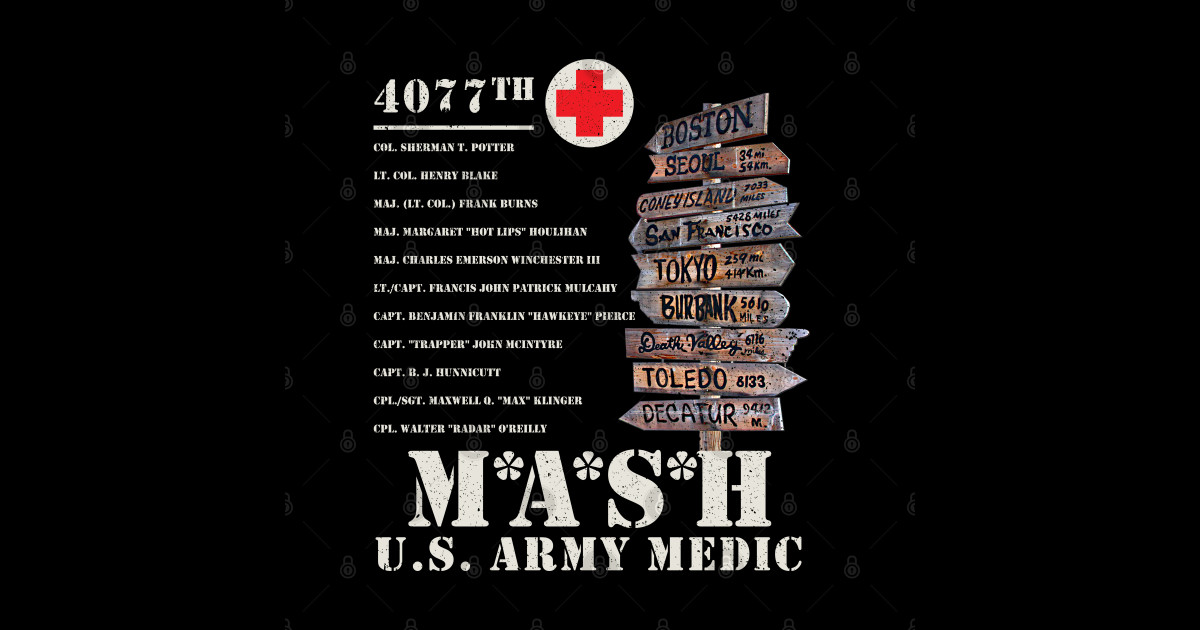MASH 4077th Signpost - Mash 4077th - Posters and Art Prints | TeePublic