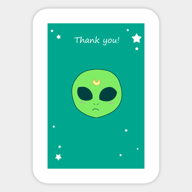 Thank You - Alien Face - Alien - Sticker | TeePublic