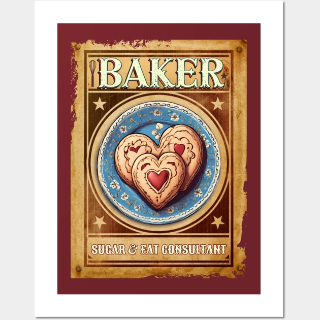 Baker western wanted poster heart cookies baking pastry chef - Western ...