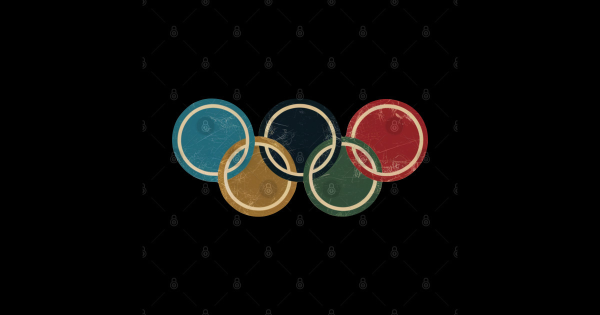 Olympic Rings Vintage style - Olympic 2024 - Olympic Rings - Sticker ...