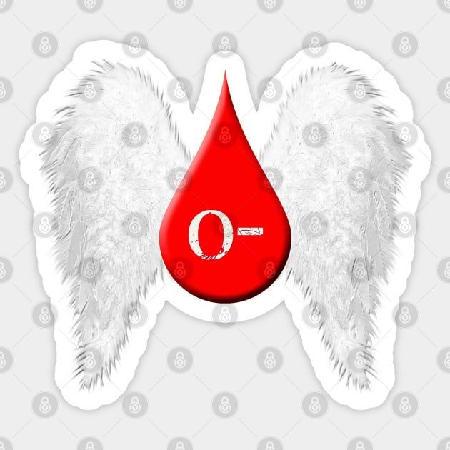 Blood Type O Negative - Angel Wings - Blood - Sticker | TeePublic