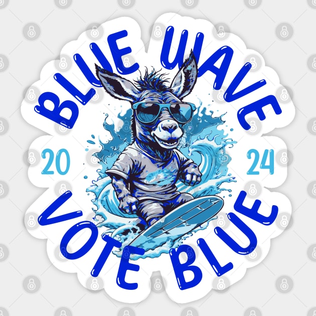 Blue Wave 2024 - Blue Wave - Sticker | TeePublic