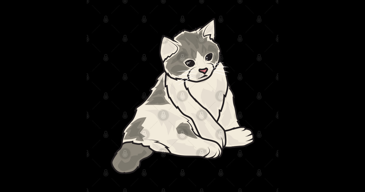 Cat in daydream - Cat - Sticker | TeePublic