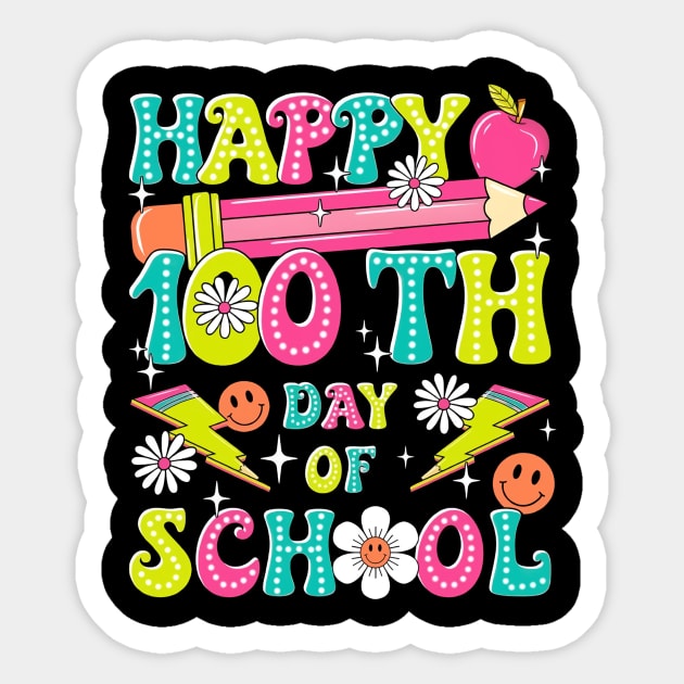 Groovy 100 Days Of School Happy 100th Days Of School 2 Sided - 100th ...