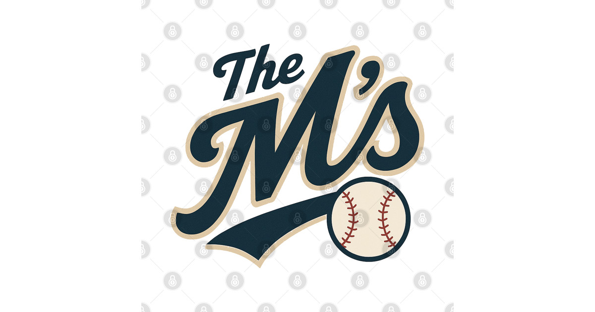 The M's – Vintage Baseball Script Design - Seattle Mariners Baseball ...