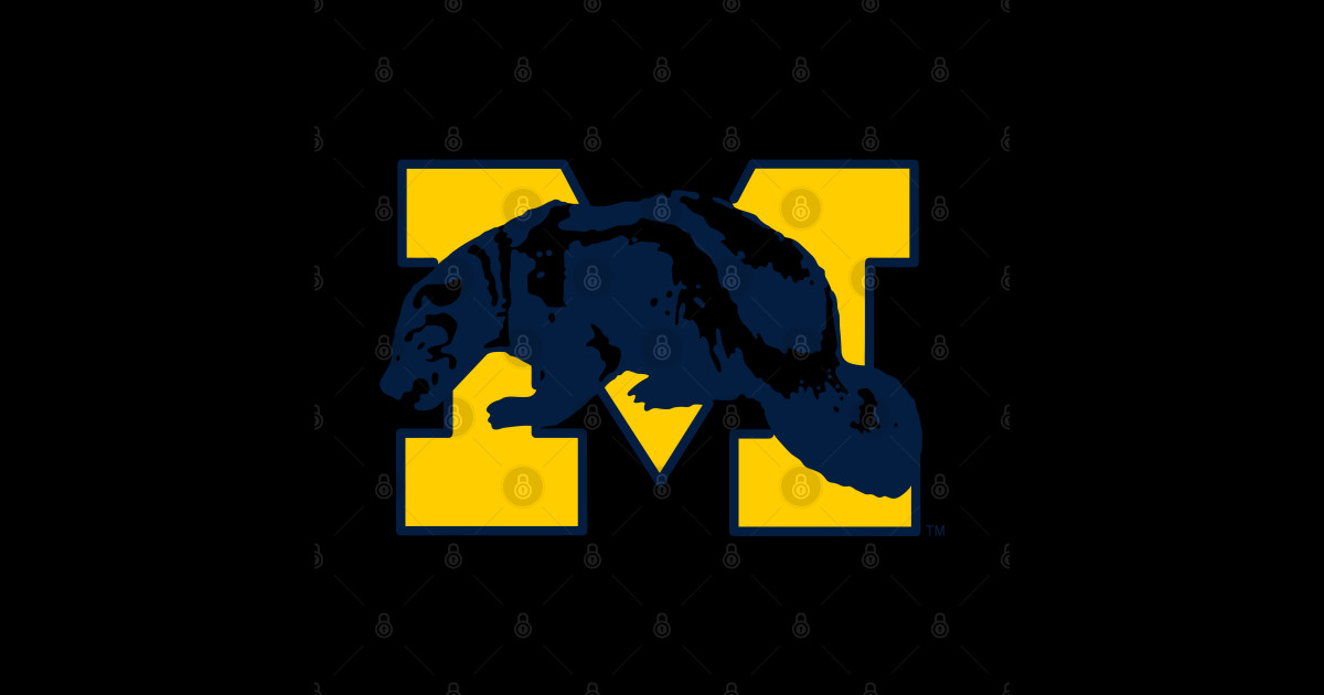 Michigan Block M Fierce Wolverine - American Football - Sticker | TeePublic