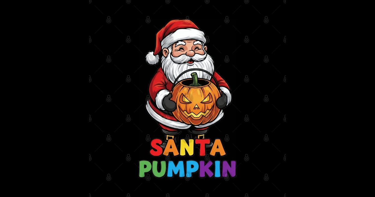 Santa Pumpkin - Halloweentee - Sticker | TeePublic
