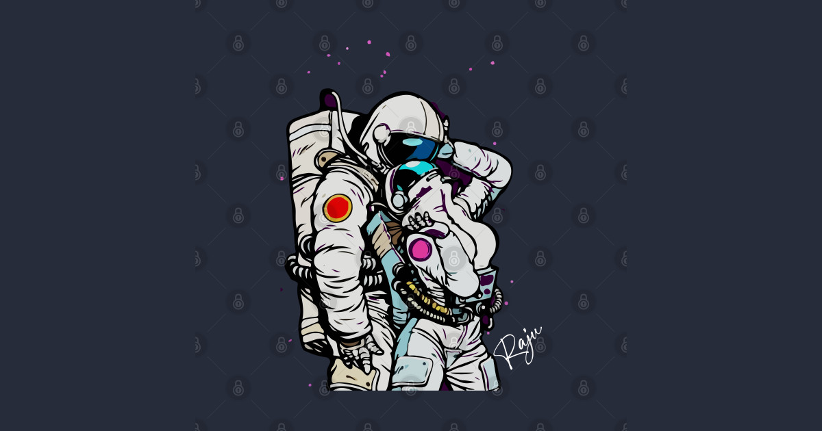 Vector - cosmic love of cosmonauts, man hugs woman. Pop art retro comic ...