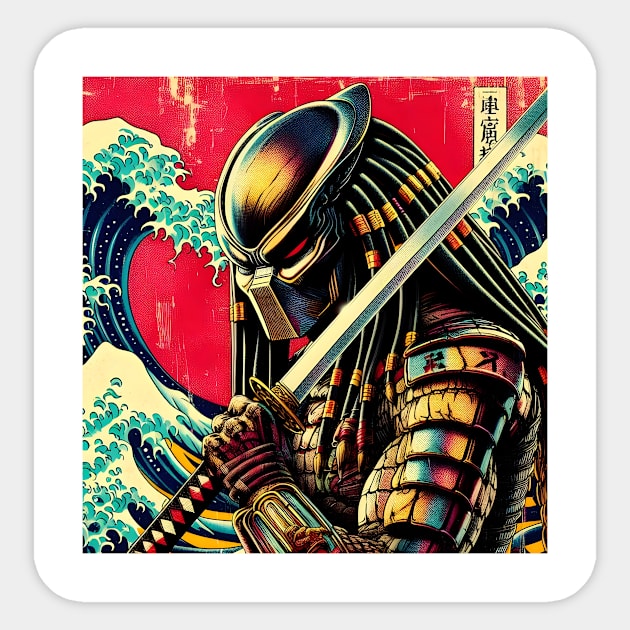 Predator Samurai comics Artwork - Predator - Sticker | TeePublic