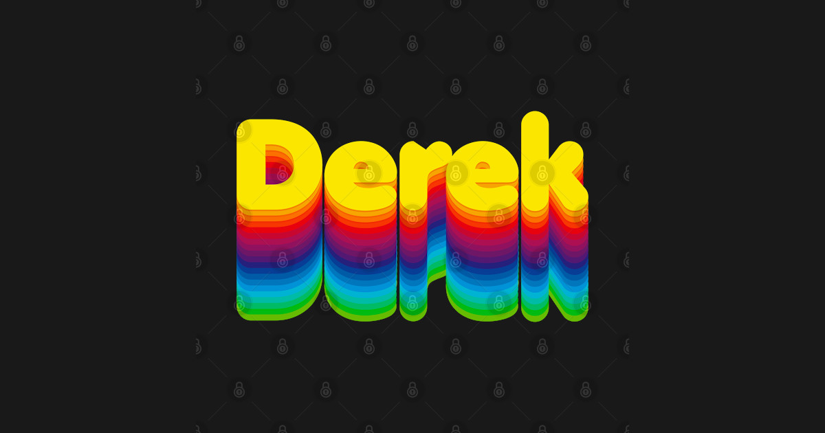 Rainbow Derek Name Label - Rainbow Derek Name Label - T-Shirt | TeePublic