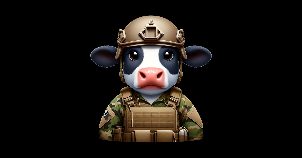 Tactical Cow - Cow - Sticker | TeePublic