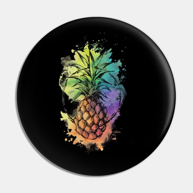 Pineapple Rainbow Connection - Pineapple - Pin | TeePublic