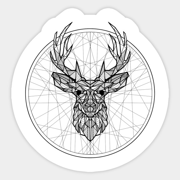 Geometric Stag - Deer - Sticker | TeePublic
